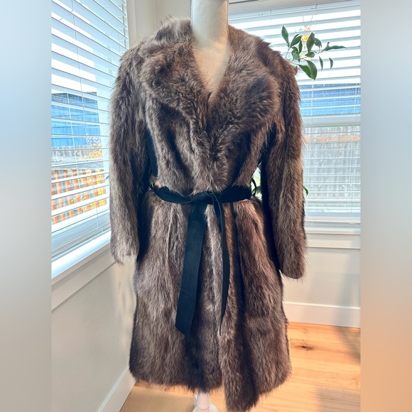 Jackets & Coats | Vintage Beaver Fur Belted Wrap Coat | Poshmark